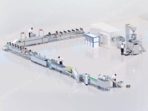 What is the frozen french fries production process in a factory?